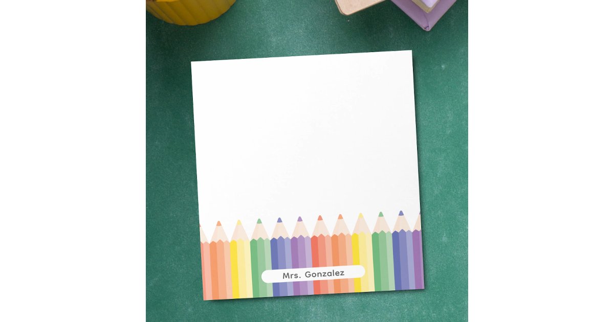 Personalized Cute Rainbow Teacher Appreciation Notepad | Zazzle