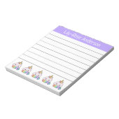 Personalized Cute Rainbow Unicorn Cupcakes Notepad | Zazzle