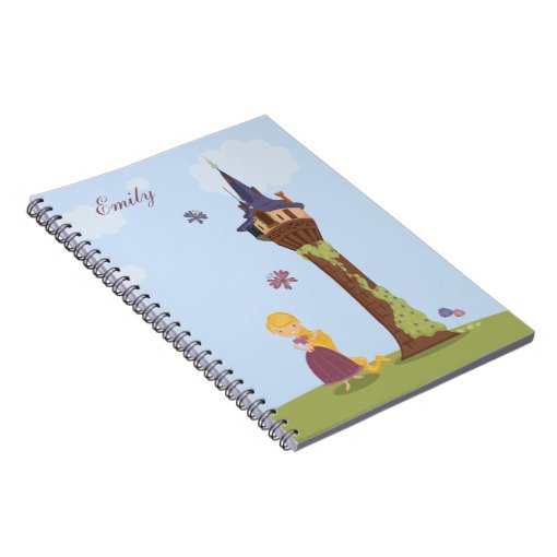 Personalized cute rapunzel and tower notebook | Zazzle