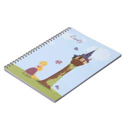 Personalized cute rapunzel and tower notebook | Zazzle