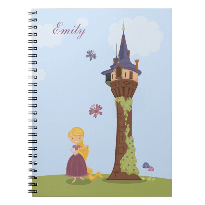 Personalized cute rapunzel and tower notebook | Zazzle.com
