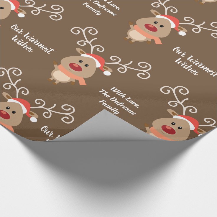 Personalized & Cute Reindeer Wrapping Paper | Zazzle