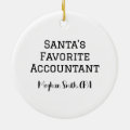 Personalized Cute Santa Doing Accounting Ceramic Ornament | Zazzle
