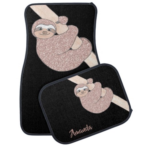 Personalized Cute Sloth Car Floor Mat | Zazzle