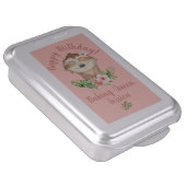 Personalized cute sloth happy birthday flower cake pan | Zazzle