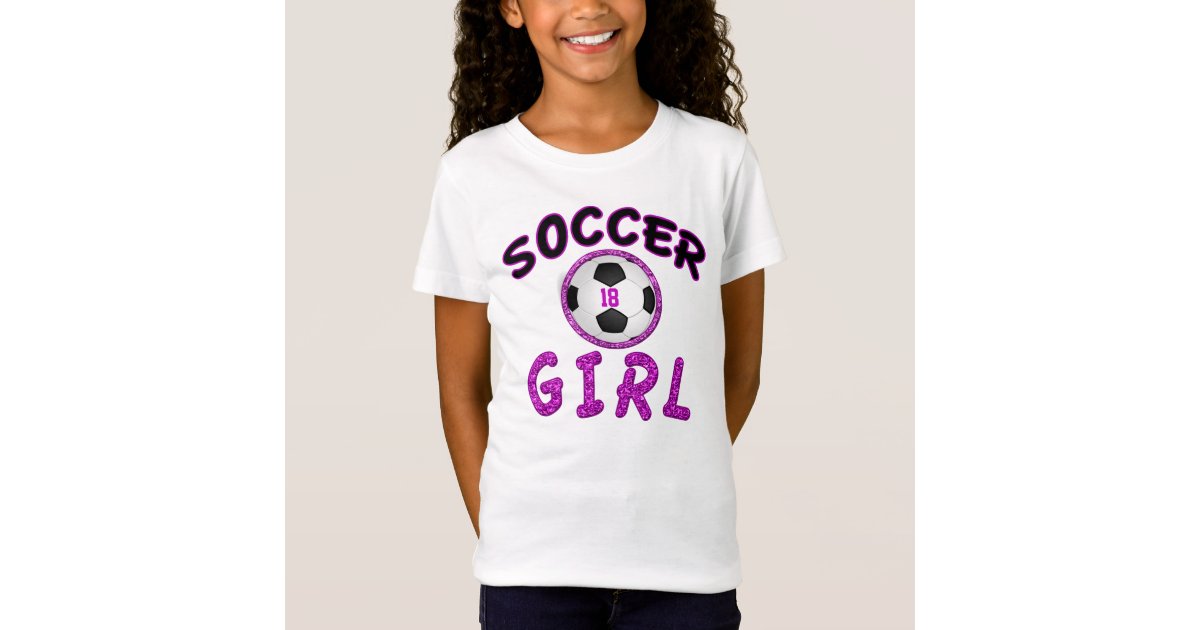 Personalized Cute Soccer T Shirts for Girls | Zazzle