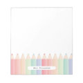 Personalized Cute Teacher Rainbow Notepad | Zazzle
