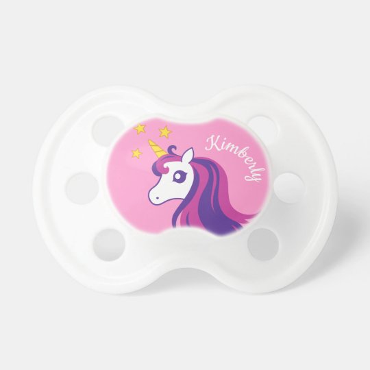 Personalized cute unicorn pacifier for baby girl | Zazzle.com