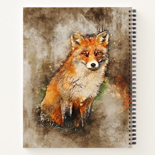 Personalized Cute Watercolor Fox Notebook | Zazzle