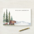 Personalized Cute Watercolor Woodland-Bear Post-it Notes | Zazzle