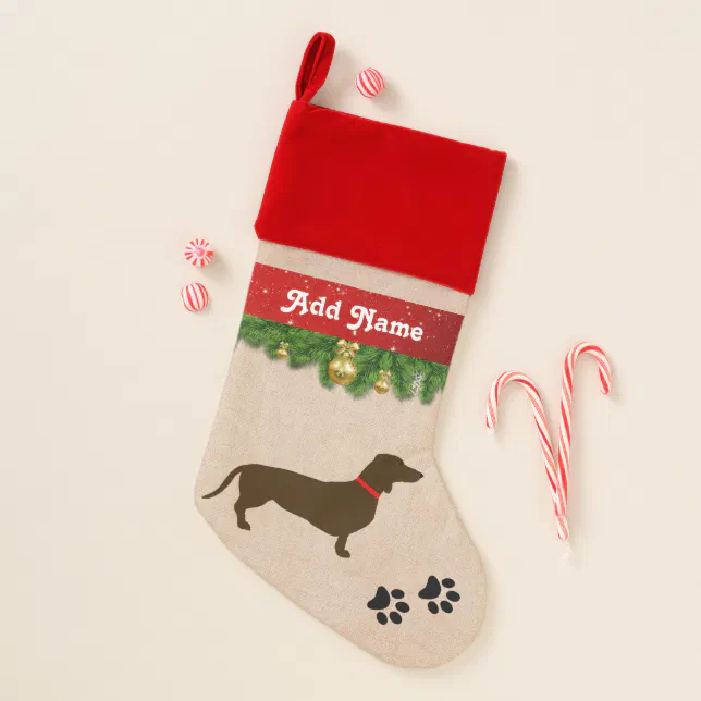 Personalized Dachshund Dog Christmas Stocking | Zazzle
