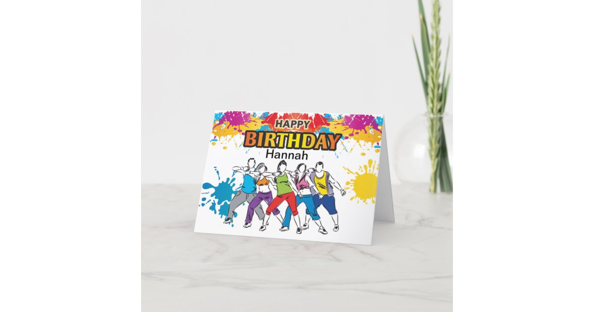 Personalized DANCE Fitness Style Birthday Card | Zazzle