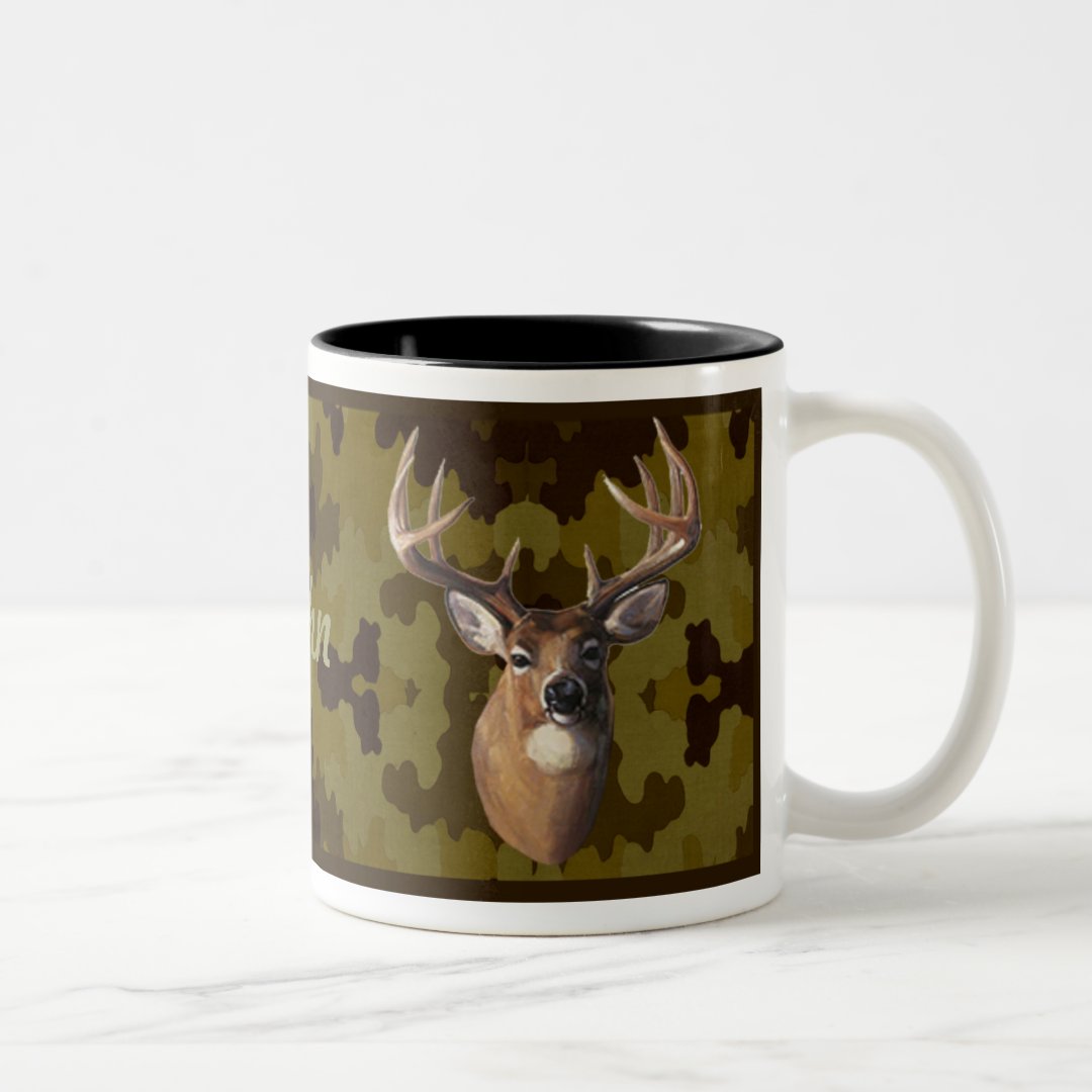 Personalized Dark Camo Deer Mug | Zazzle