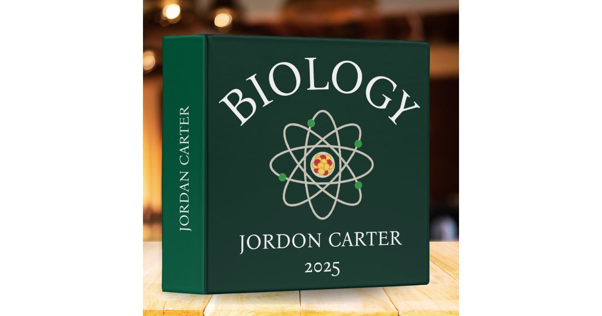 Personalized Dark Green Biology Name Folder | Zazzle