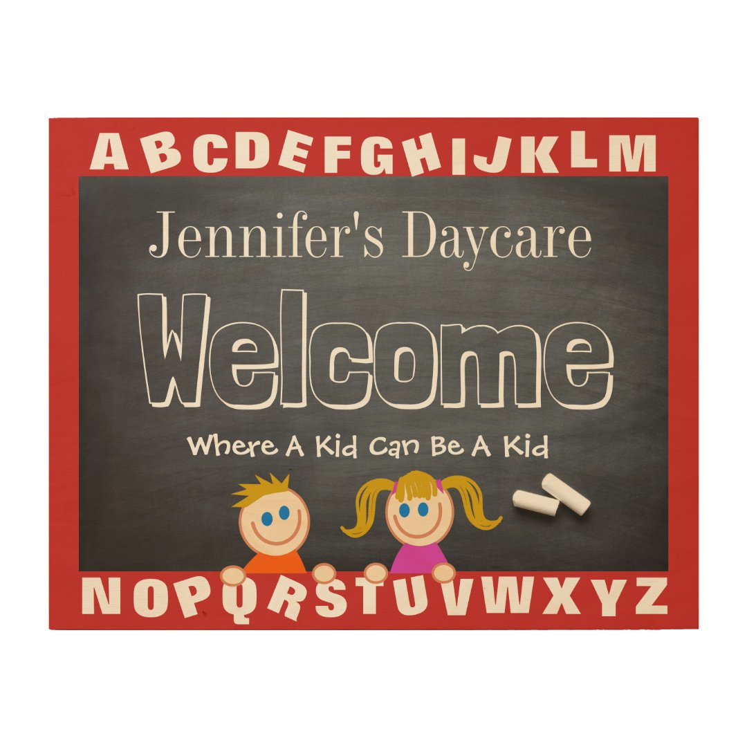 Personalized Daycare Alphabet Welcome Sign | Zazzle