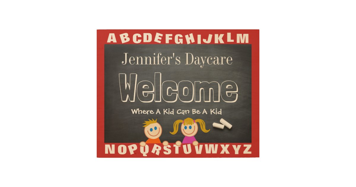 Personalized Daycare Alphabet Welcome Sign | Zazzle