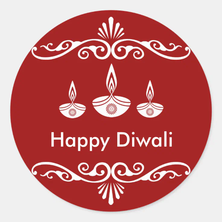 Personalized Decorative Diwali Design Classic Round Sticker | Zazzle