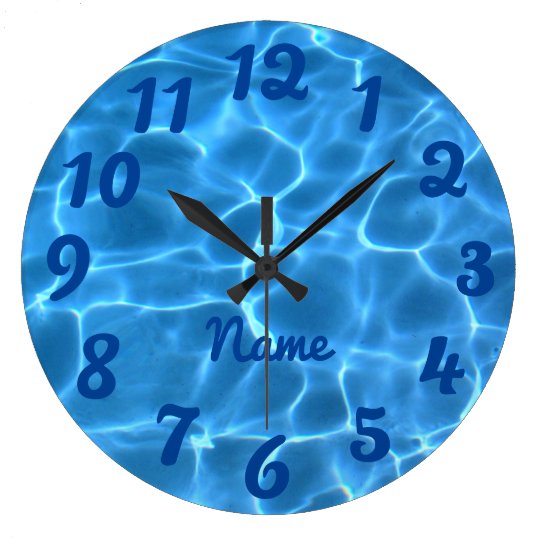 Personalized Deep Blue Numbered Photo Large Clock | Zazzle.com