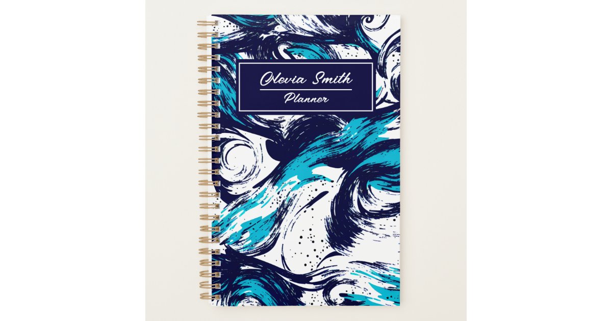 Personalized Deep Ocean Print Planner | Zazzle