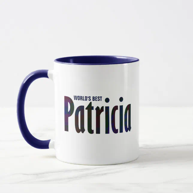 Personalized Deep Red, Blue Plaid "Patricia" Name Mug | Zazzle