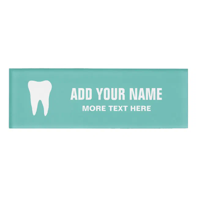 Personalized dentist office magnetic name tags | Zazzle