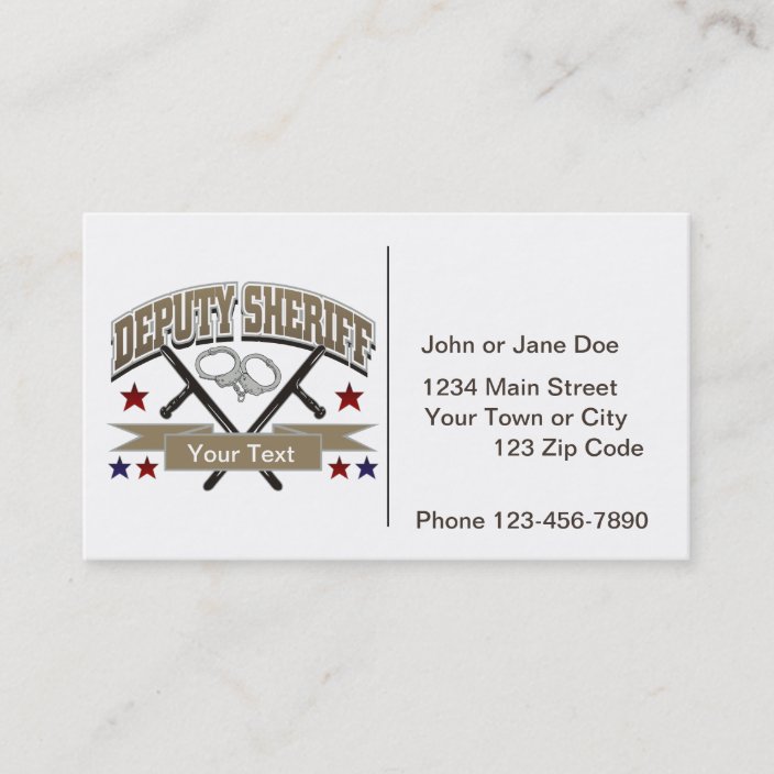 Personalized Deputy Sheriff Business Card | Zazzle.com