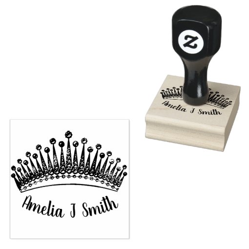Personalized Design Crown Rubber Stamp | Zazzle