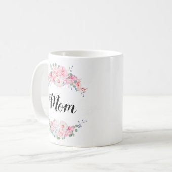 Personalized design with floral border coffee mug | Zazzle