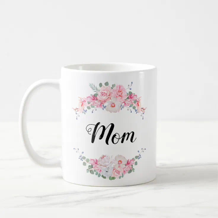 Personalized design with floral border coffee mug | Zazzle