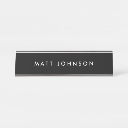 Personalized Desk Name Plate | Black White | Zazzle.com