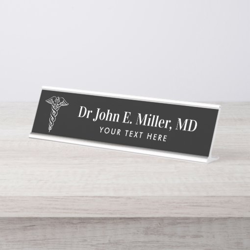 Personalized desk name plate for medical doctor | Zazzle