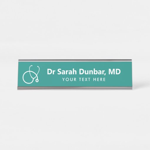 Personalized desk name plate for medical doctor MD | Zazzle