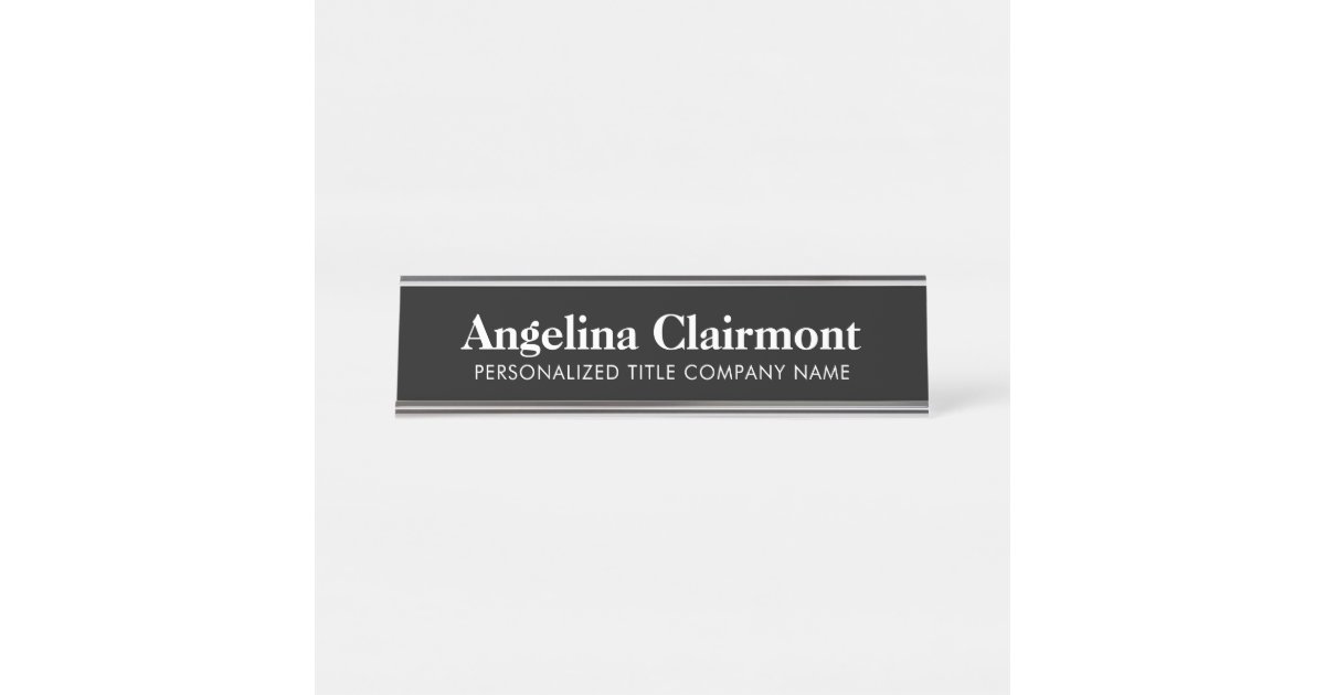 Personalized desk name plate with custom job title | Zazzle