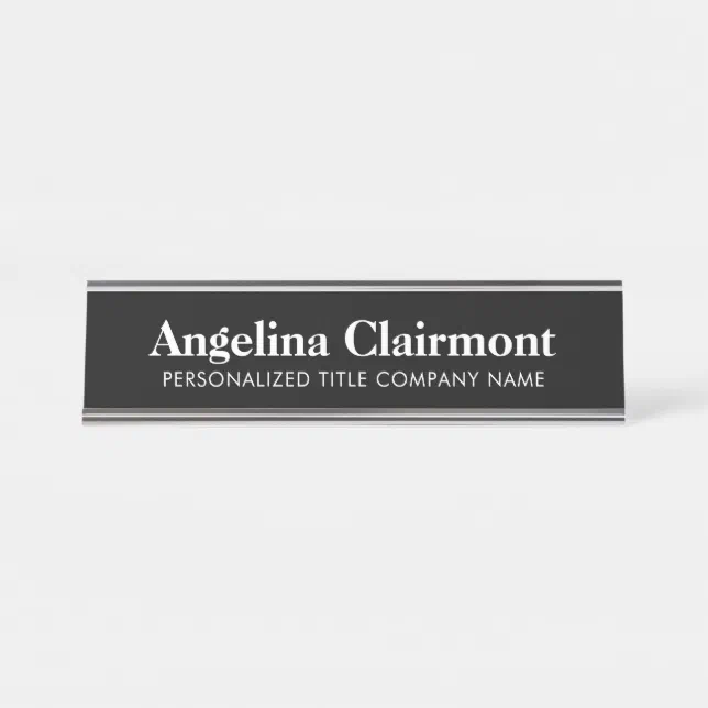 Personalized desk name plate with custom job title | Zazzle