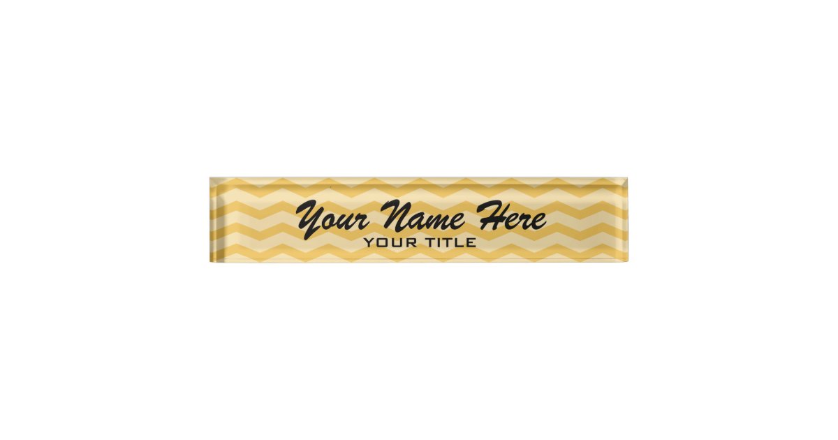 Personalized desk nameplate with chevron pattern | Zazzle