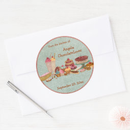 Personalized Dessert Recipe Stickers | Zazzle