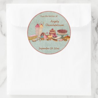 Personalized Dessert Recipe Stickers | Zazzle