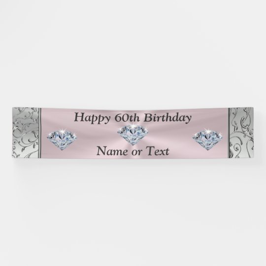 Personalized Diamond 60th Birthday Banners for Her | Zazzle.com