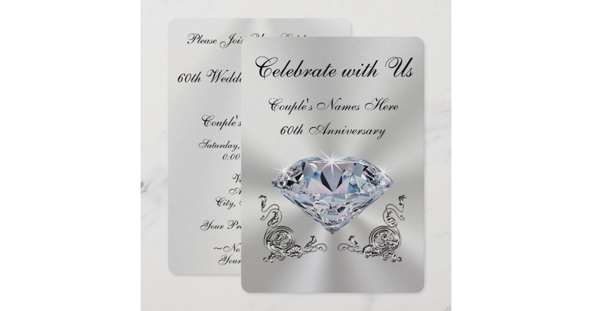 Personalized Diamond Anniversary Invitations | Zazzle