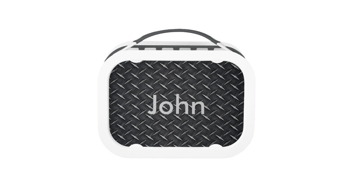 Personalized Diamond Metal Plate Lunch Box | Zazzle