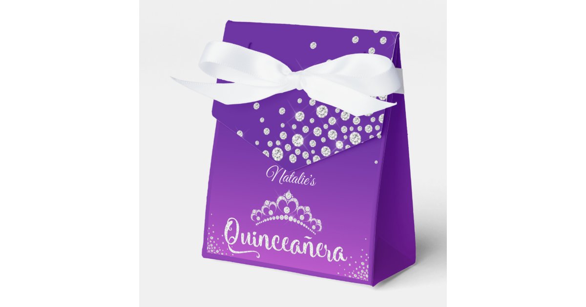 Personalized Diamond Tiara Quinceanera Favor Boxes | Zazzle