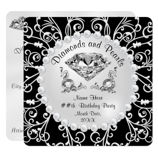 Personalized Diamonds and Pearls Invitations | Zazzle.com