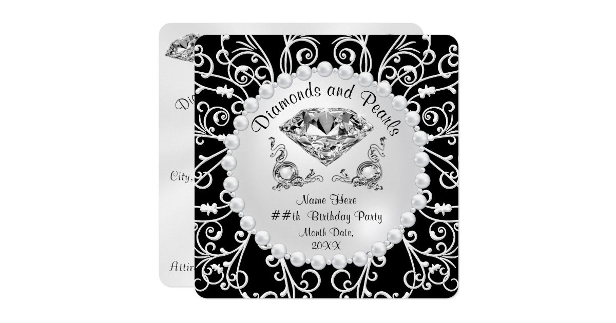 Personalized Diamonds and Pearls Invitations | Zazzle.com