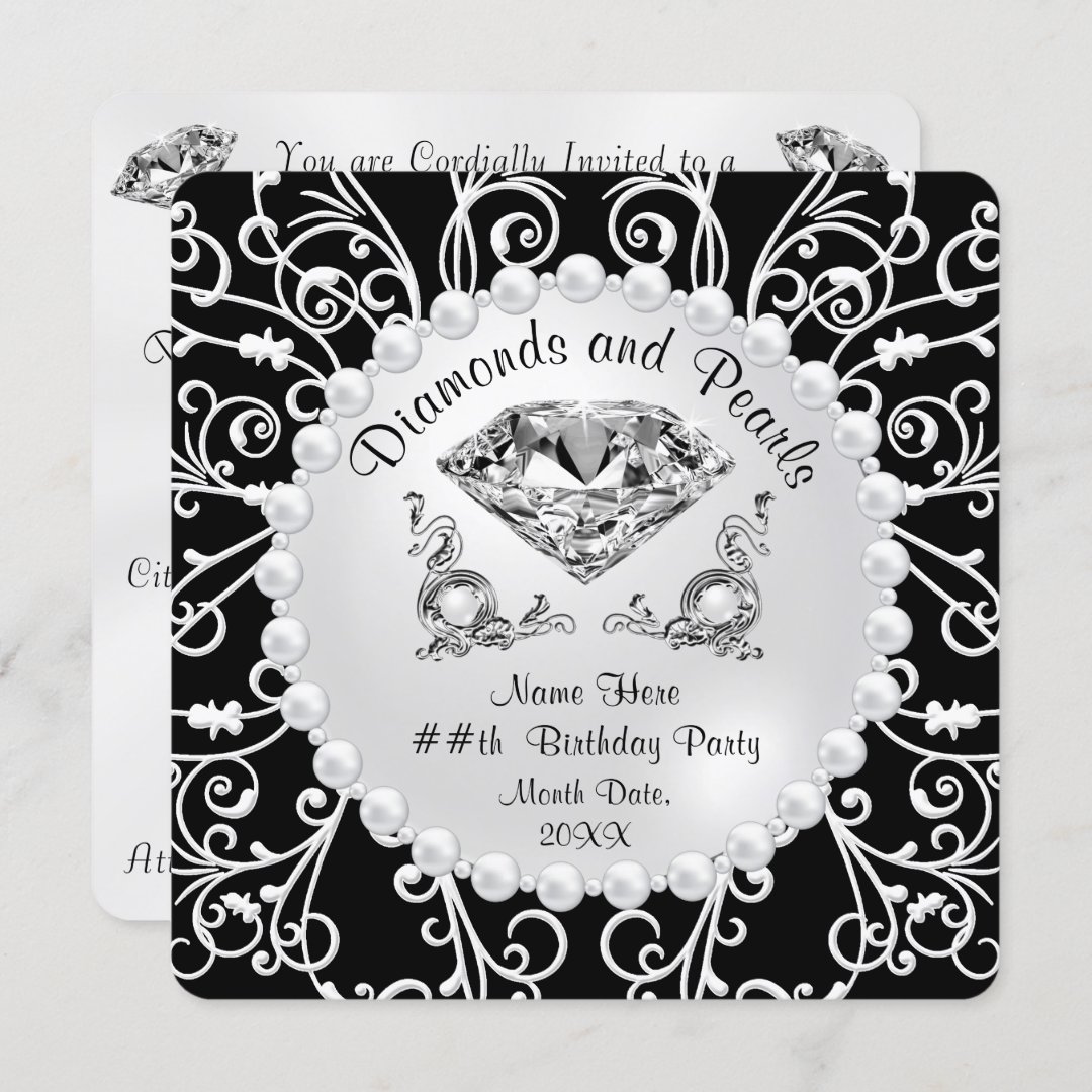Personalized Diamonds and Pearls Invitations | Zazzle