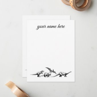 Personalized Dinosaur Notecards for Kids | Zazzle