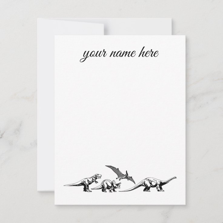 Personalized Dinosaur Notecards for Kids | Zazzle