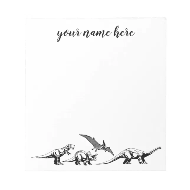 Personalized Dinosaur Notepad for Kids | Zazzle