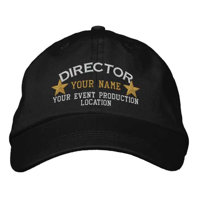 Personalized DIRECTOR Stars Cap Embroidery | Zazzle
