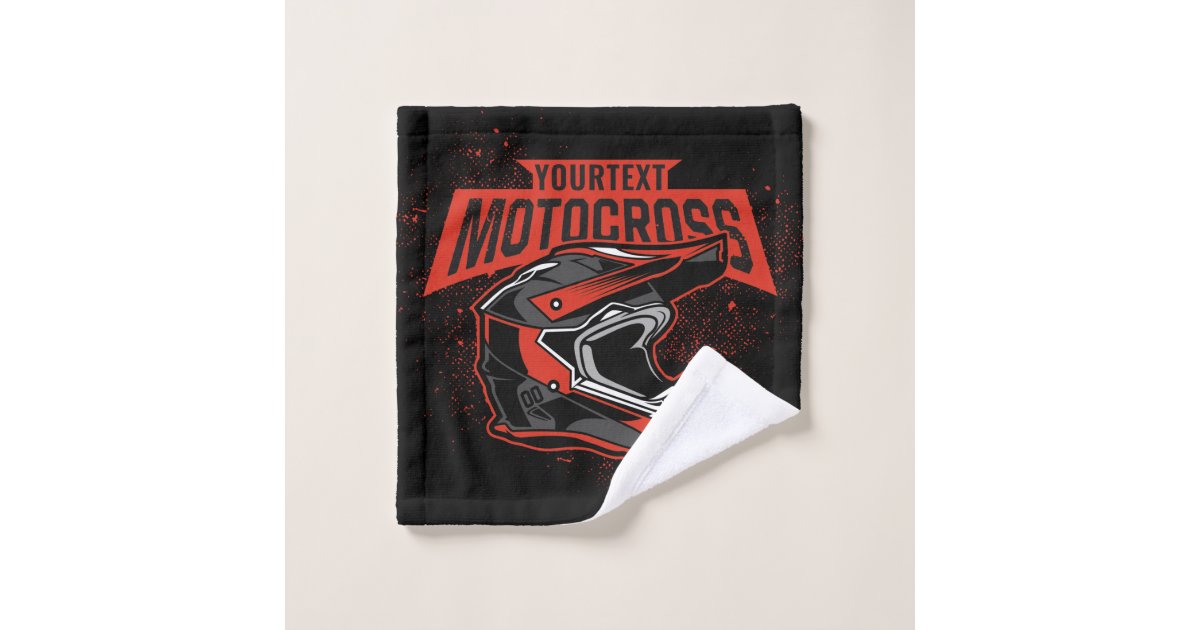 Personalized Dirt Bike Motocross Racing Helmet Bath Towel Set | Zazzle