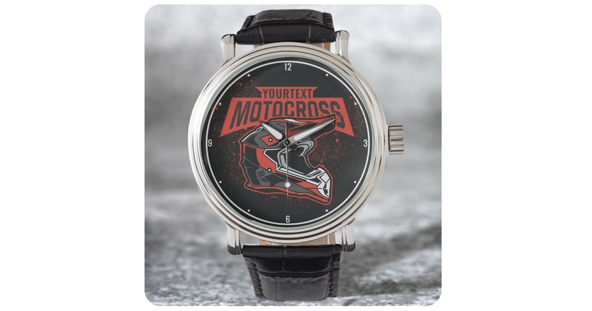Personalized Dirt Bike Motocross Racing Helmet Watch | Zazzle